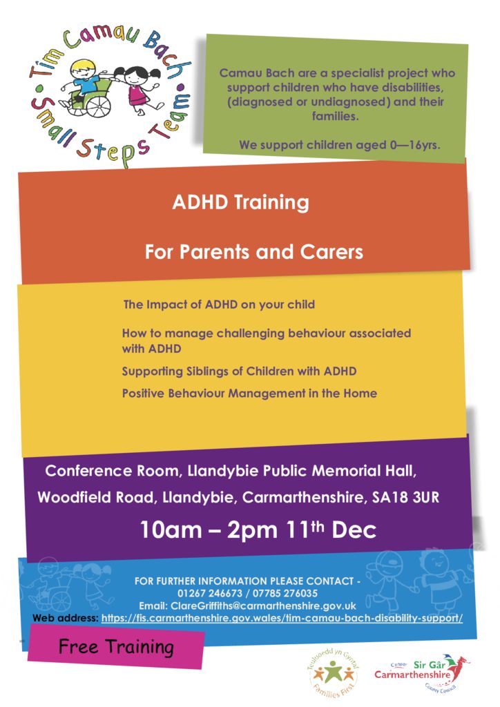 Tim Camau Bach ADHD Training For Parents And Carers Carmarthenshire tim-camau-bach-adhd-training-for-parents-and-carers-carmarthenshire