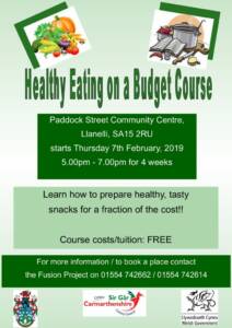 Healthy Eating on a Budget poster original with logos - Carmarthenshire ...