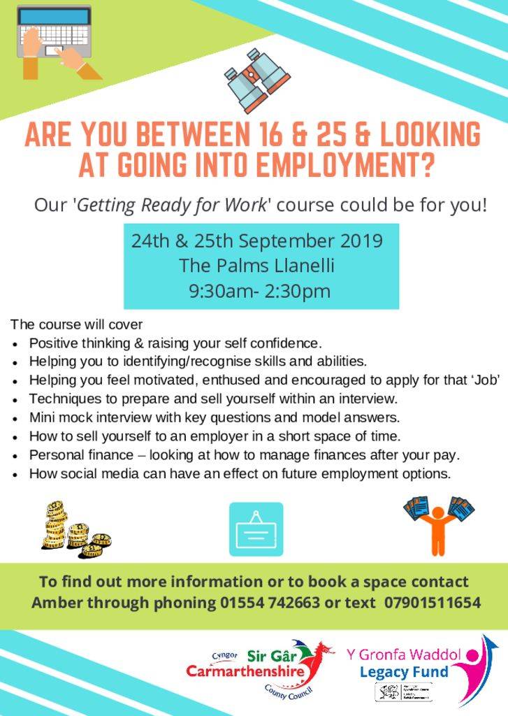 Getting Ready for Work - Carmarthenshire Family Information Service