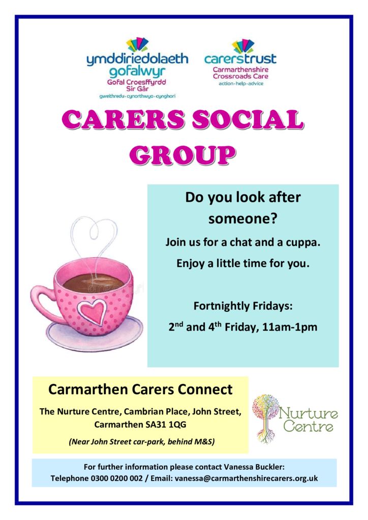 Carmarthen Carers group Poster English 2020 - Carmarthenshire Family ...