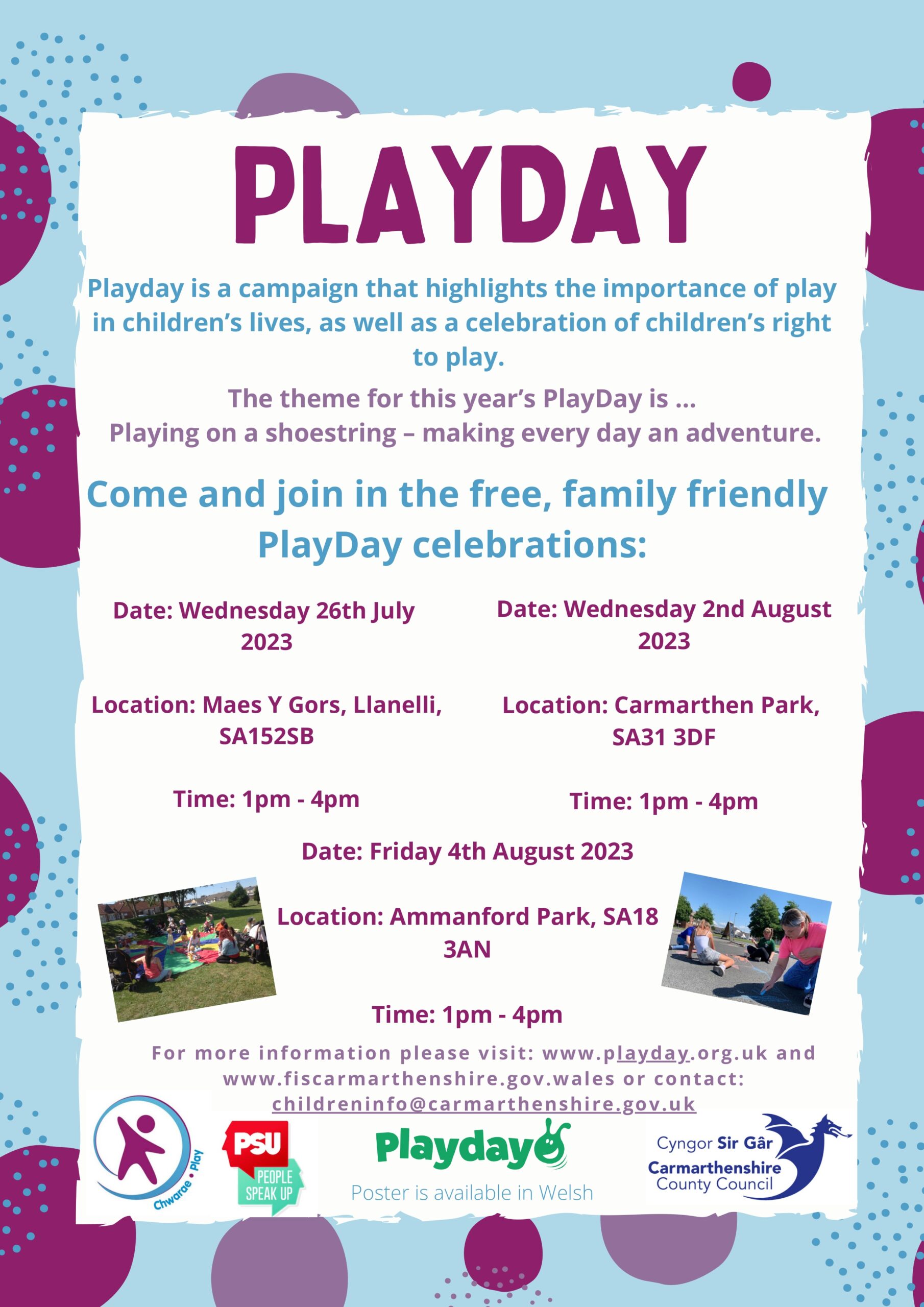 Play Events and Experiences - Carmarthenshire Family Information Service