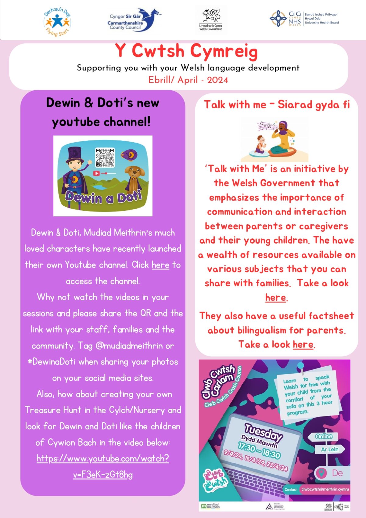 Welsh Language - Carmarthenshire Family Information Service