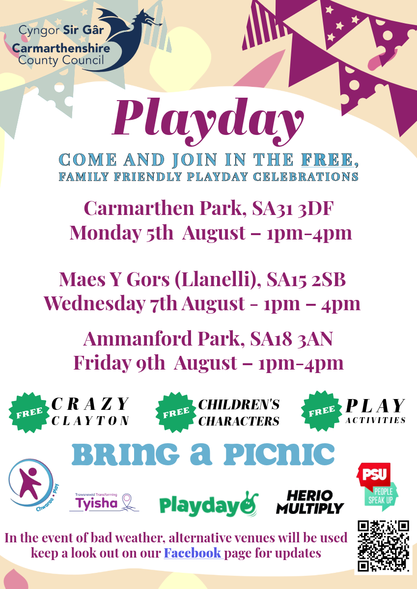 Play day 2024 poster - Carmarthenshire Family Information Service