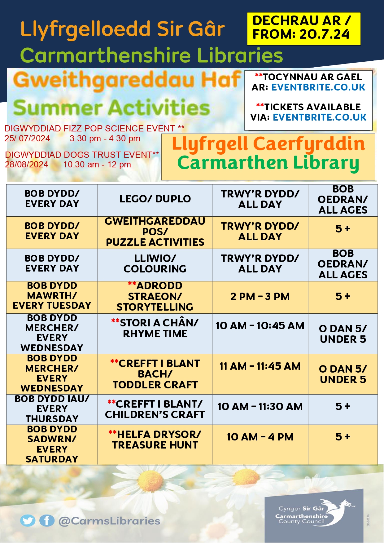 Summer Activities Carmarthen Library - Carmarthenshire Family ...