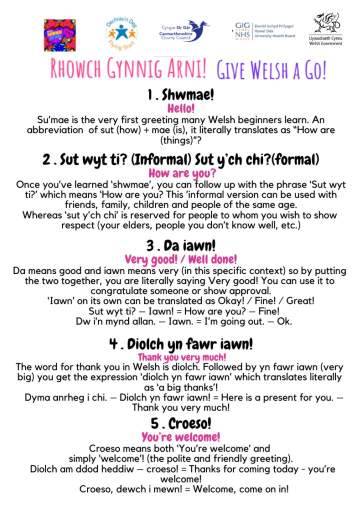 Diwrnod Shwmae Sumae Day - Carmarthenshire Family Information Service