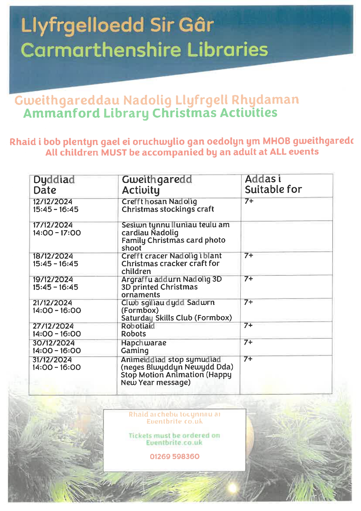 Ammanford Library Christmas Activities - Carmarthenshire Family ...