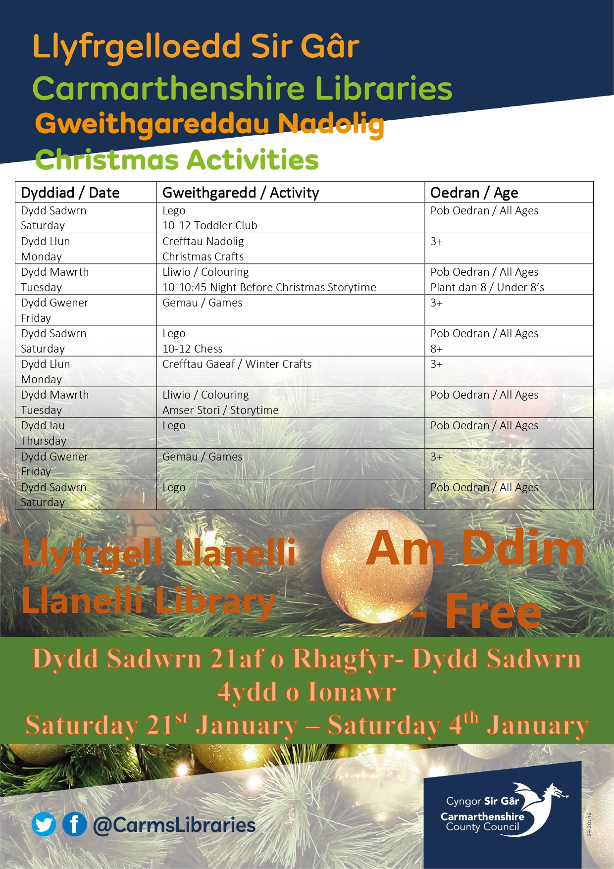 Christmas Activities Llanelli Library - Carmarthenshire Family ...